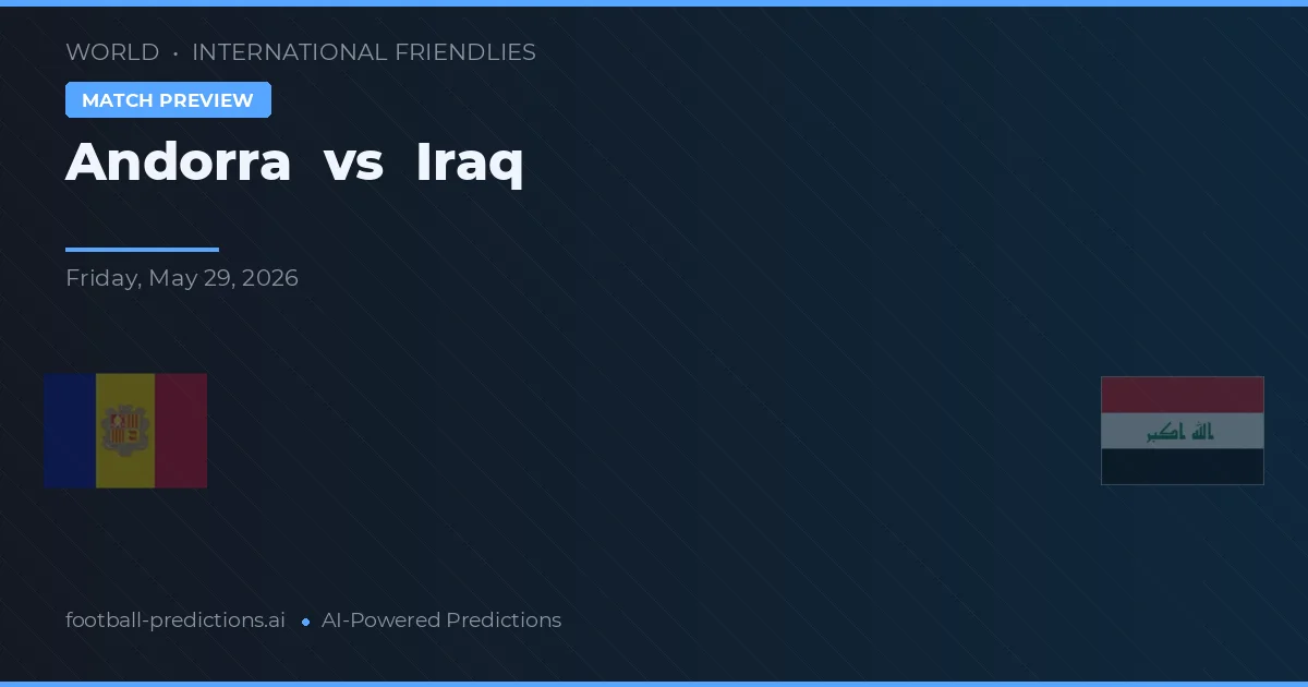 Andorra vs Iraq Prediction & Betting Tips | 29 May 2026