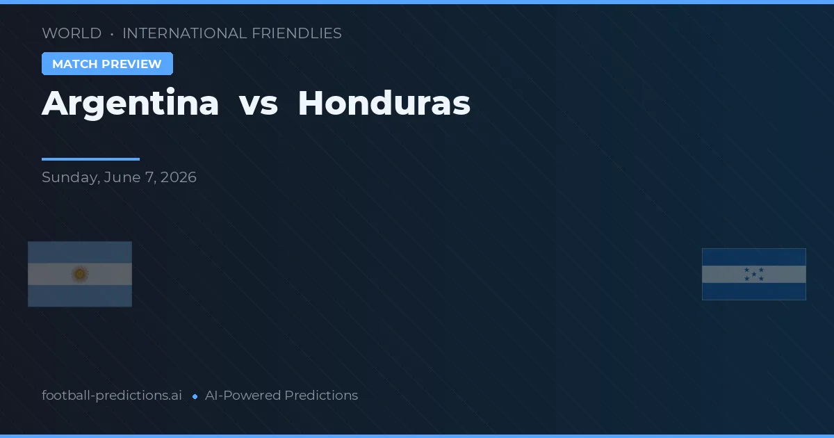Argentine vs Honduras Pronostic & Conseils de Paris | 7 juin 2026