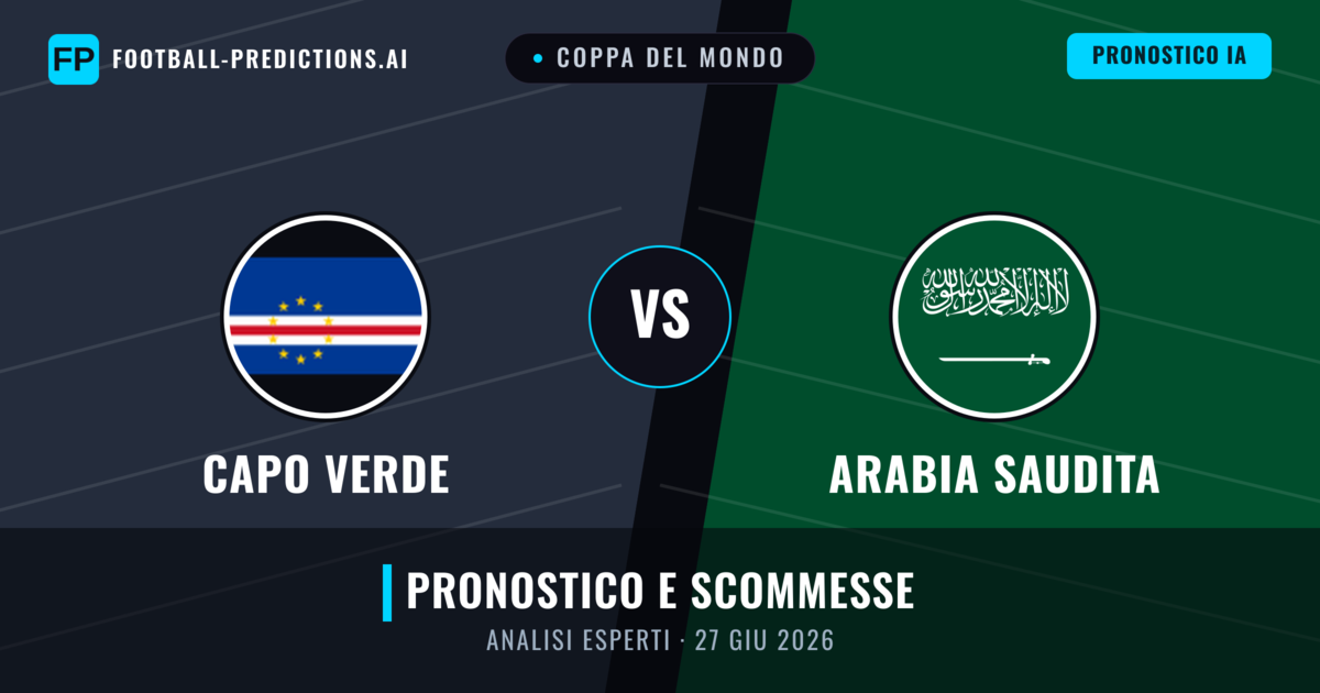 Capo Verde vs Arabia Saudita Pronostico e Consigli Scommesse | 27 giu 2026