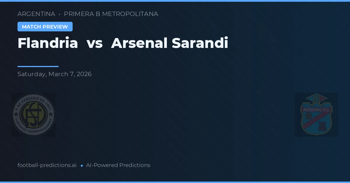 Flandria vs Arsenal Sarandí Prediksi dan Tips Taruhan | 26 mei 2026