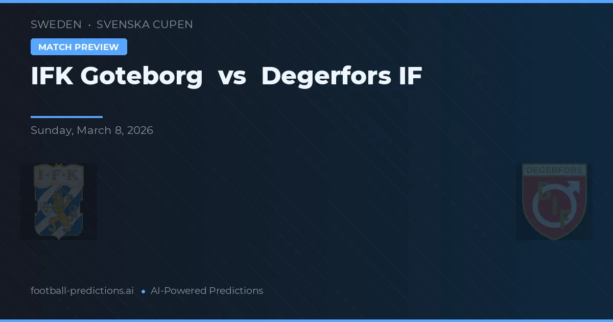 IFK Goteborg vs Degerfors IF Prediction & Betting Tips | 8 Mar 2026