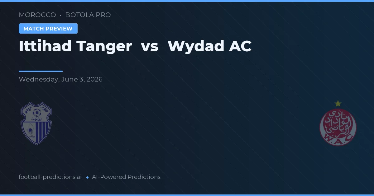 Ittihad Tanger vs Wydad AC Prediction & Betting Tips | 3 Jun 2026