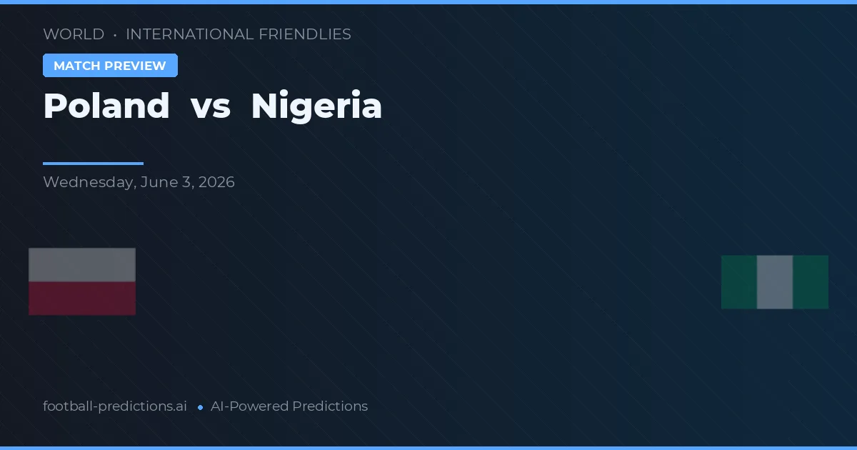 Poland vs Nigeria Prediction & Betting Tips | 3 Jun 2026