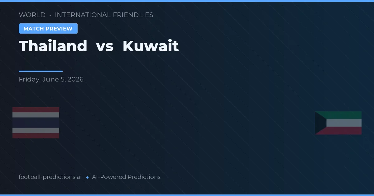 Thailand vs Kuwait Prediction & Betting Tips | 5 Jun 2026