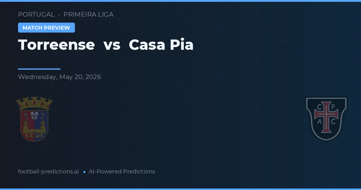 Torreense vs Casa Pia Prediction & Betting Tips | 20 May 2026